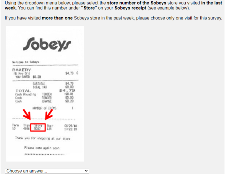 Sobeys Customer Survey Contest -Win a $500 Sobeys gift card